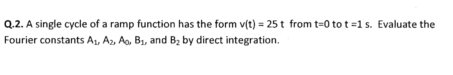 Solved Q.2. A single cycle of a ramp function has the form | Chegg.com