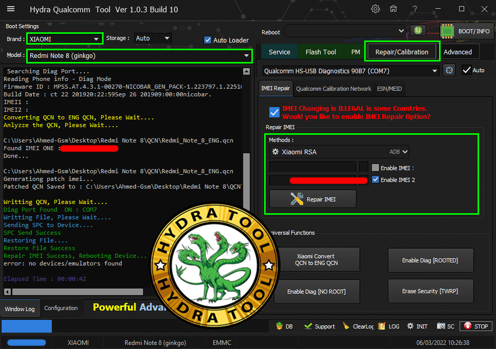 Xiaomi Redmi Note 8 (ginkgo) Repair IMEI/BASEBAND BY hYDRA TOOL - GSM-Forum
